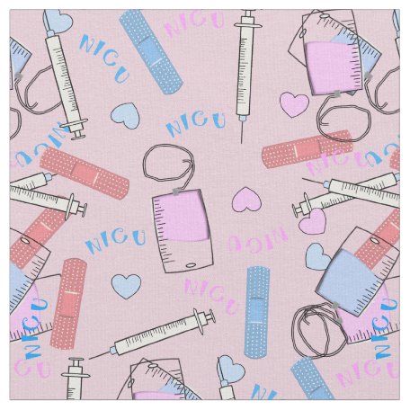 NICU Nurse Fabric Blue | Zazzle