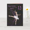 Niece age 13, a ballerina birthday card | Zazzle