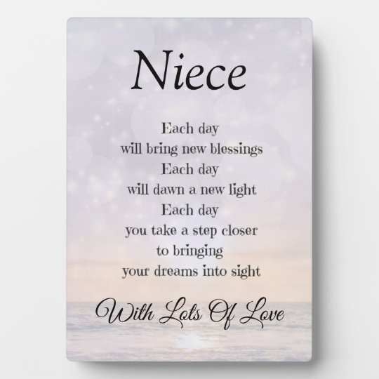 Niece Love and Encouragement Poem Art gift Plaque | Zazzle.com