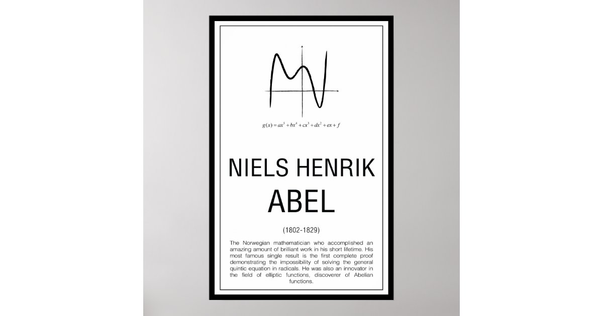 Niels Henrik Abel Poster | Zazzle