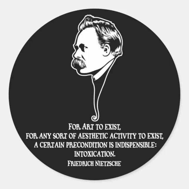 Nietzsche-art-1-DKT Classic Round Sticker | Zazzle