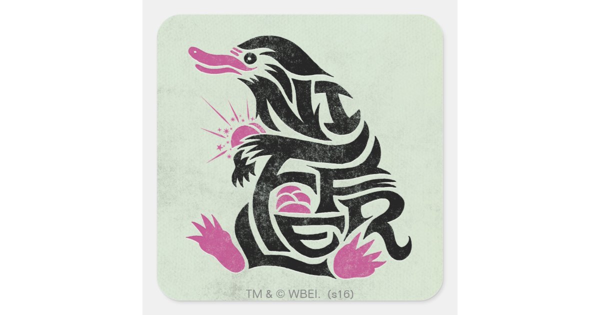 NIFFLER™ Typography Graphic Square Sticker | Zazzle