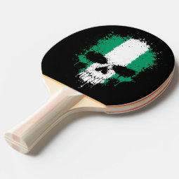 Nigeria Dripping Splatter Skull Ping-Pong Paddle | Zazzle