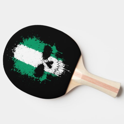 Nigeria Dripping Splatter Skull Ping-Pong Paddle | Zazzle