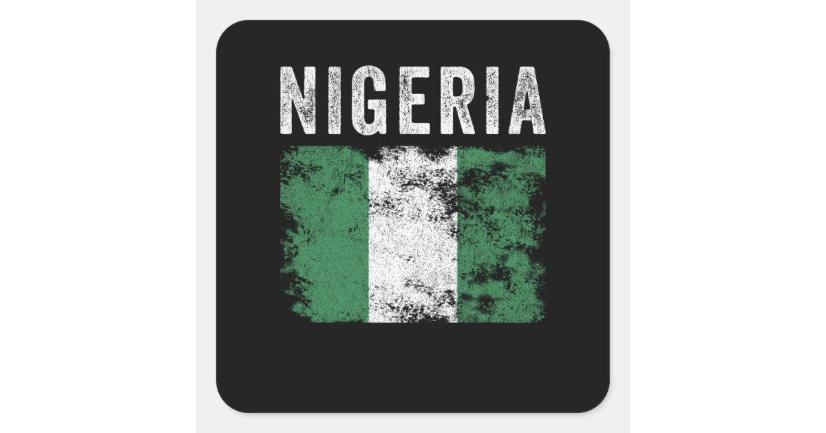 Nigeria Flag Distressed - Nigerian Flag Square Sticker | Zazzle