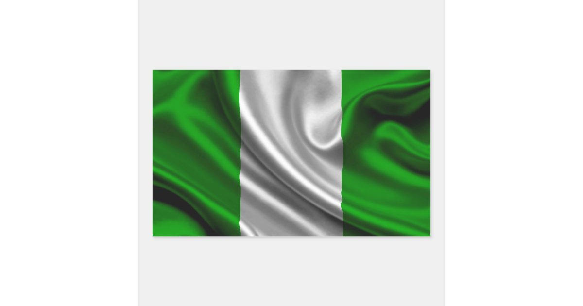 Nigeria Flag Fabric Rectangular Sticker | Zazzle