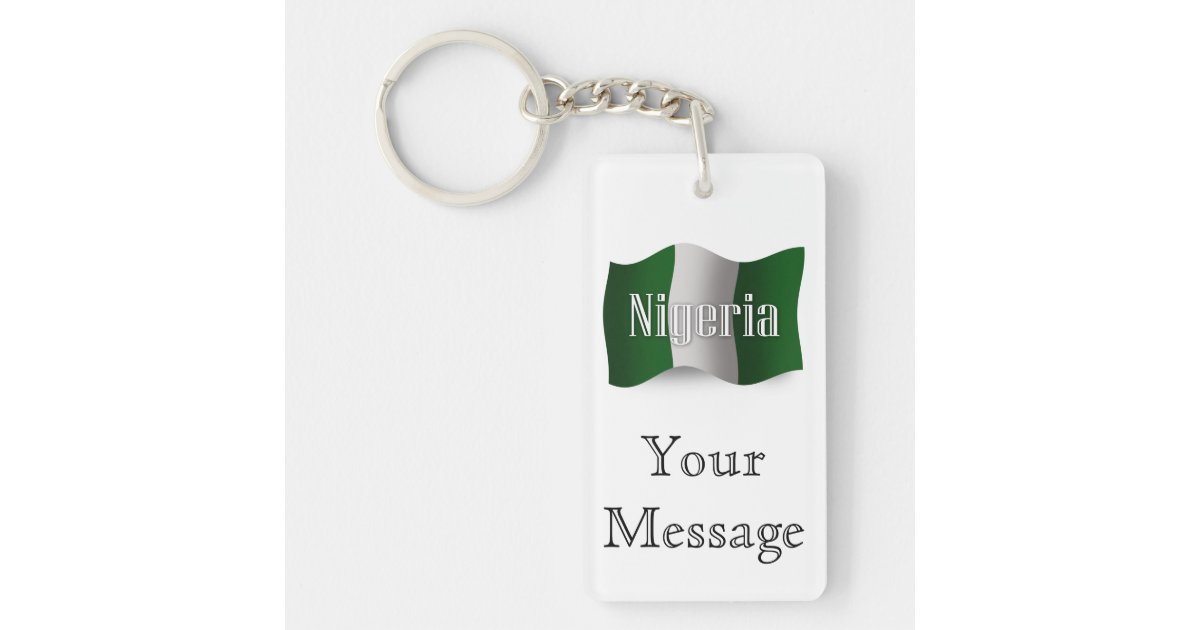 Nigeria Waving Flag Keychain | Zazzle
