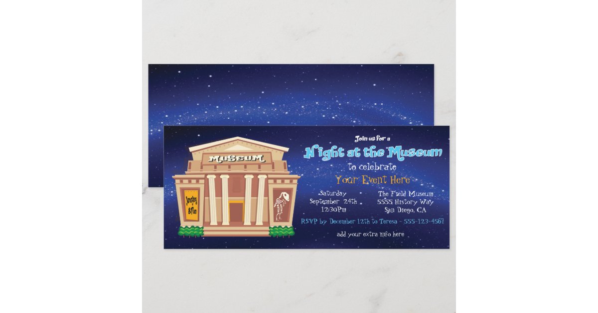 Night at the Museum Ticket Party Event Invitation | Zazzle