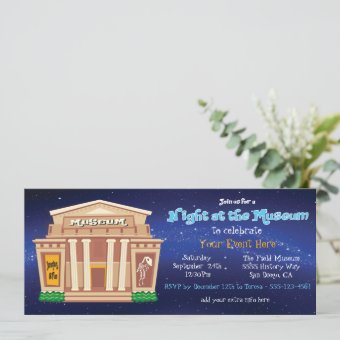 Night at the Museum Ticket Party Event Invitation | Zazzle
