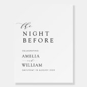 Night before simple black script wedding sign | Zazzle