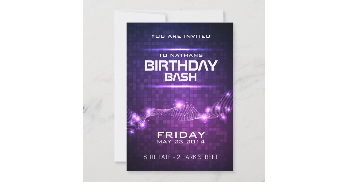 Night Club Style Birthday Invitation | Zazzle