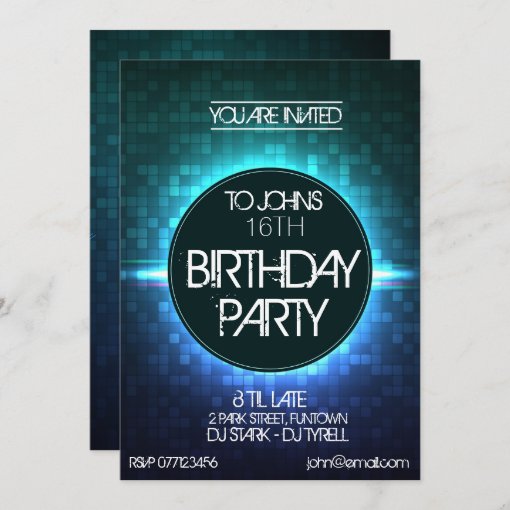 Night Club Style Birthday Invitation | Zazzle