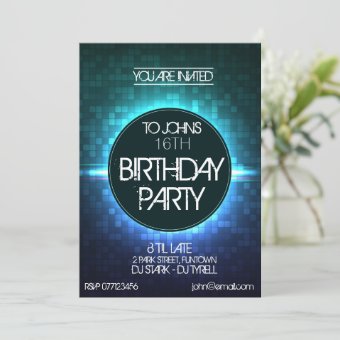 Night Club Style Birthday Invitation | Zazzle