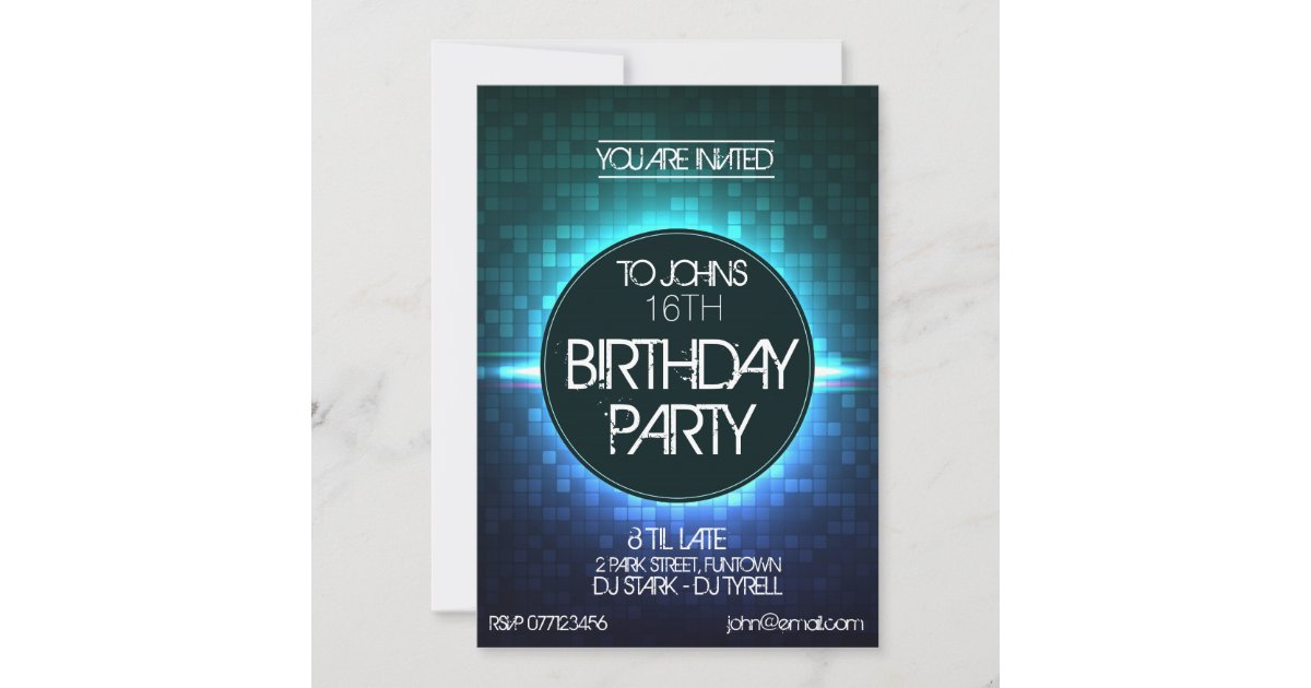 Night Club Style Birthday Invitation | Zazzle