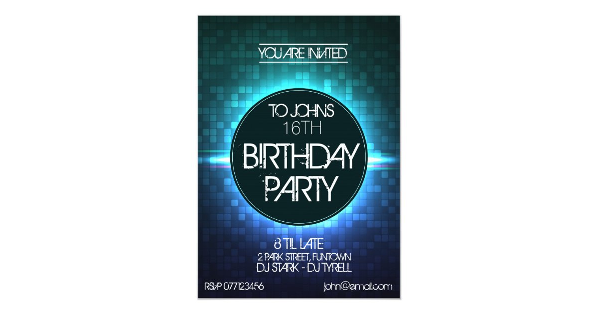 Night Club Style Birthday Invitation | Zazzle.com