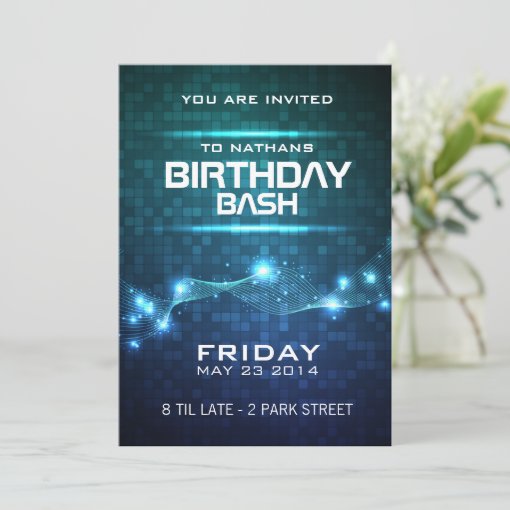 Night Club Style Birthday Invitation | Zazzle