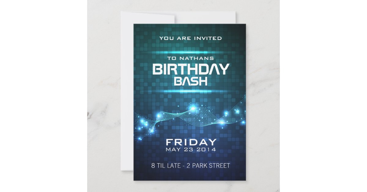 Night Club Style Birthday Invitation | Zazzle