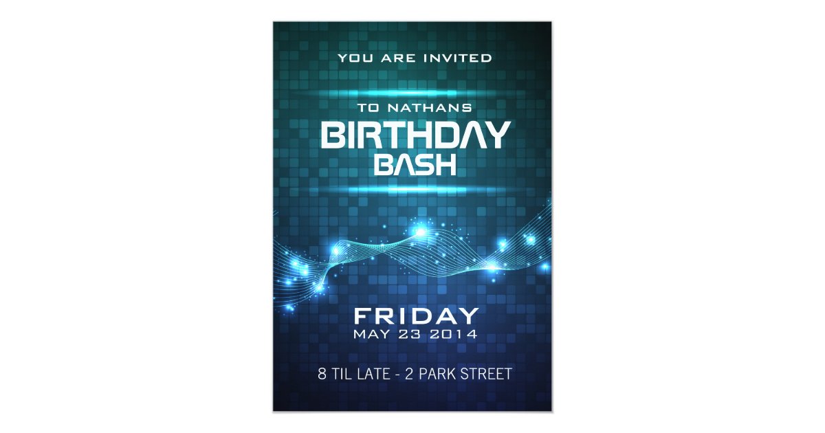 Night Club Style Birthday Invitation | Zazzle.com