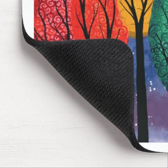 Night color - rainbow swirly trees starry sky mouse pad | Zazzle