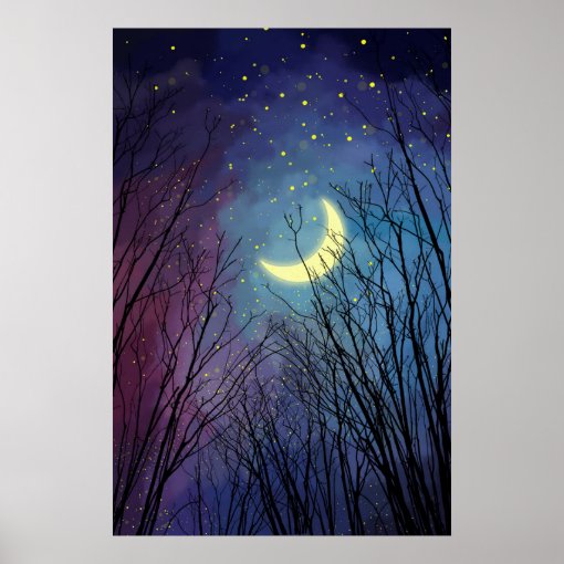 Night Forest Sky Poster | Zazzle