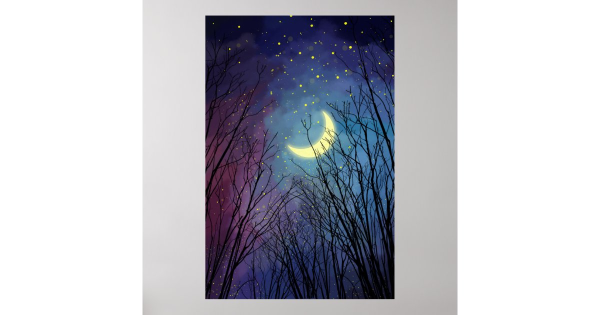 Night Forest Sky Poster | Zazzle