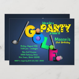 Night Glow Golf Party Invitation | Zazzle