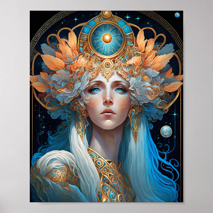 Night Goddess Queen Fantasy Art Poster | Zazzle