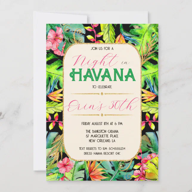 Night in Havana Invitations, Cuba Havana Invitation | Zazzle