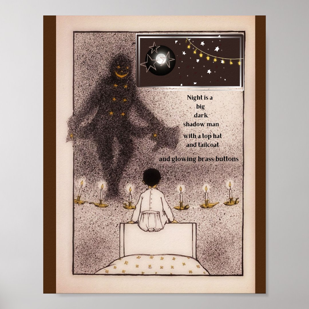 Night is a big dark shadow man poster | Zazzle