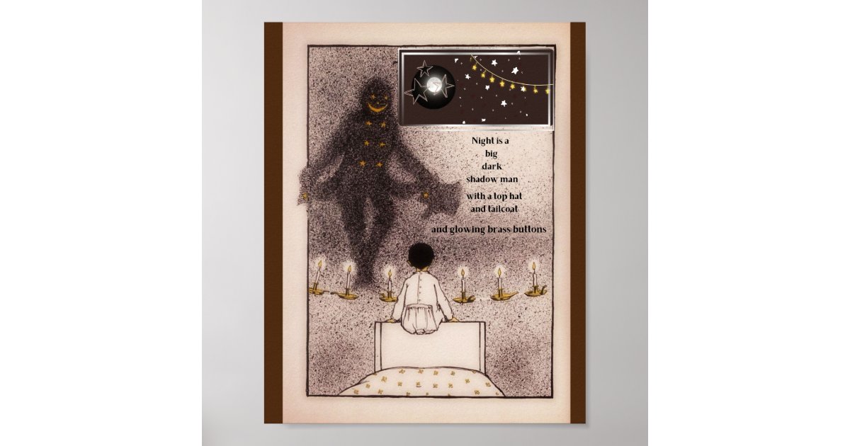 Night is a big dark shadow man poster | Zazzle
