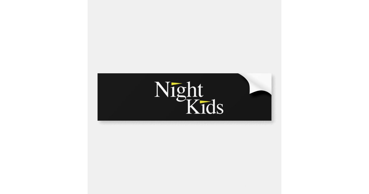 Night Kids Black Bumper Sticker | Zazzle
