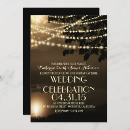 night lights nature inspired wedding invitation | Zazzle