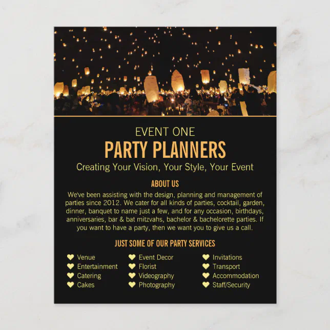 Night Lights, Party Event Planner Advertising Flyer | Zazzle