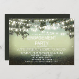 night lights rustic engagement party invitations | Zazzle