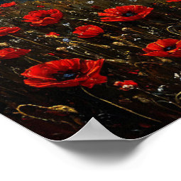 Night poppy field poster | Zazzle