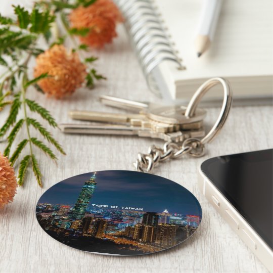 Night Scene of Taipei 101, Taiwan Travel Souvenir Keychain | Zazzle.com