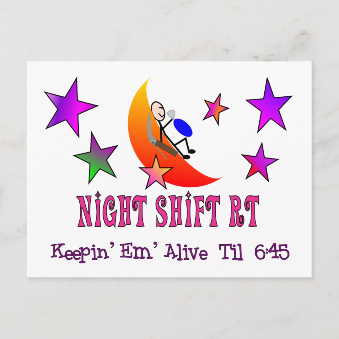 Night Shift RT MOON Stick Man Postcard | Zazzle