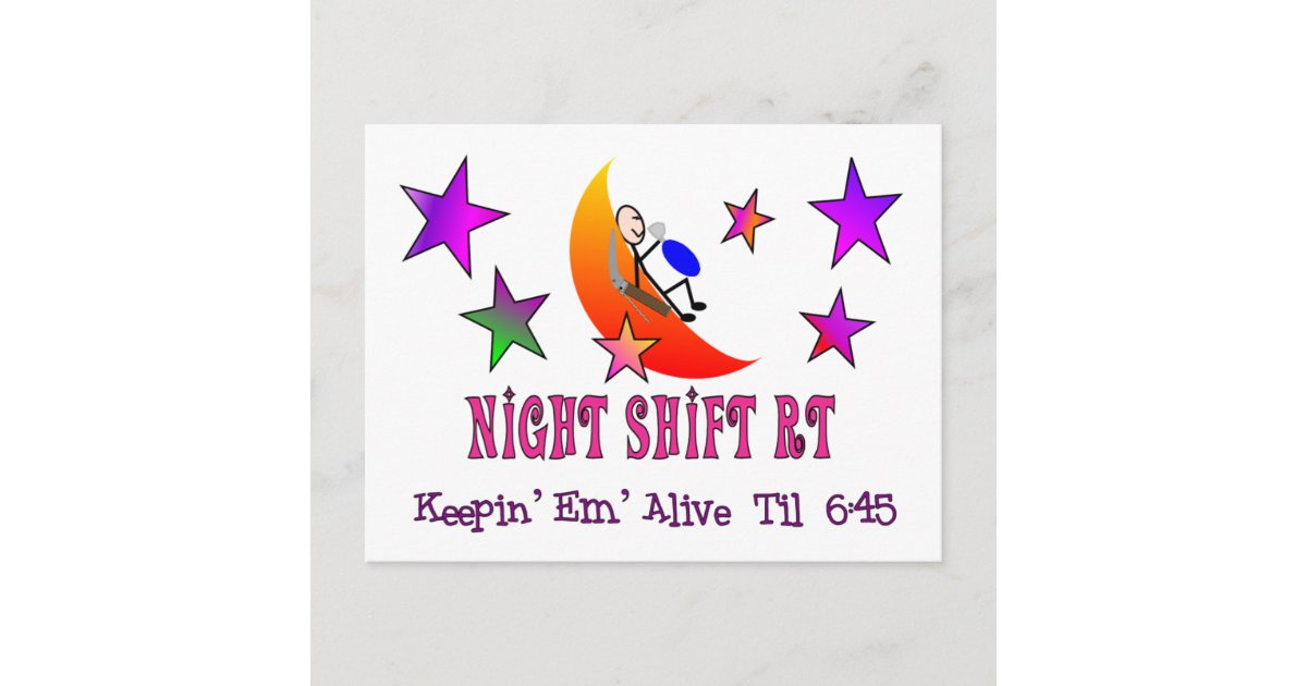 Night Shift RT MOON Stick Man Postcard | Zazzle