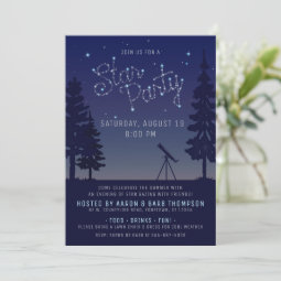 Night Sky | Astronomy Star Gazing Party Invitation | Zazzle