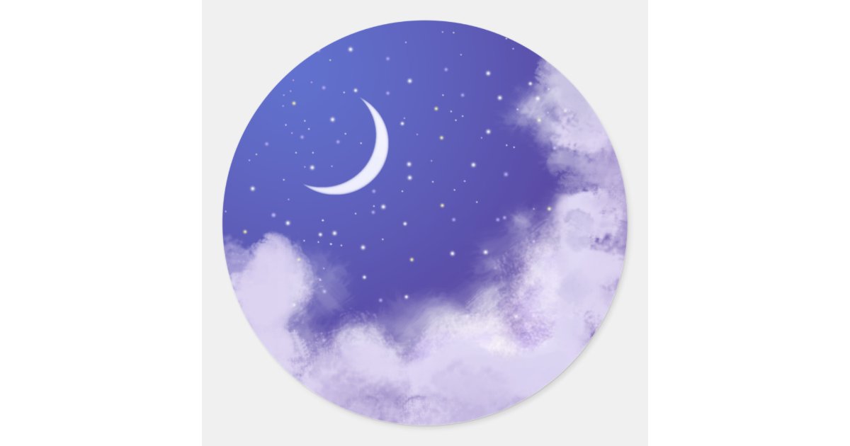 Night Sky Classic Round Sticker | Zazzle