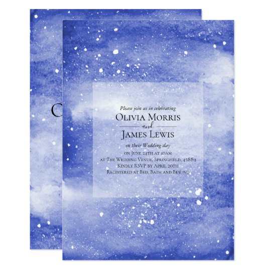 Night Sky Galaxy Blue Cosmic Wedding Invitation | Zazzle.com