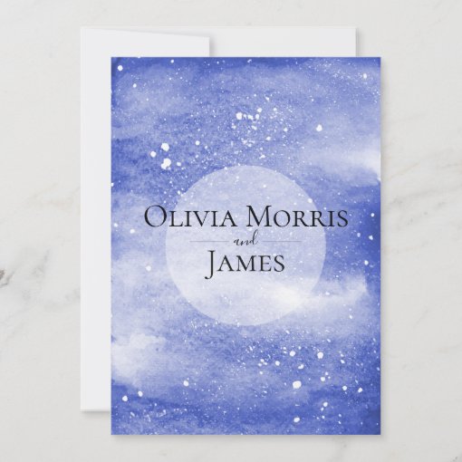 Night Sky Galaxy Blue Cosmic Wedding Invitation | Zazzle