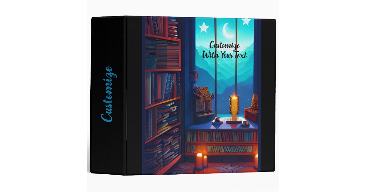 Night Sky Library 3 Ring Binder | Zazzle