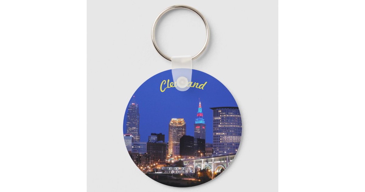 Night Skyline Cleveland OH Keychain | Zazzle