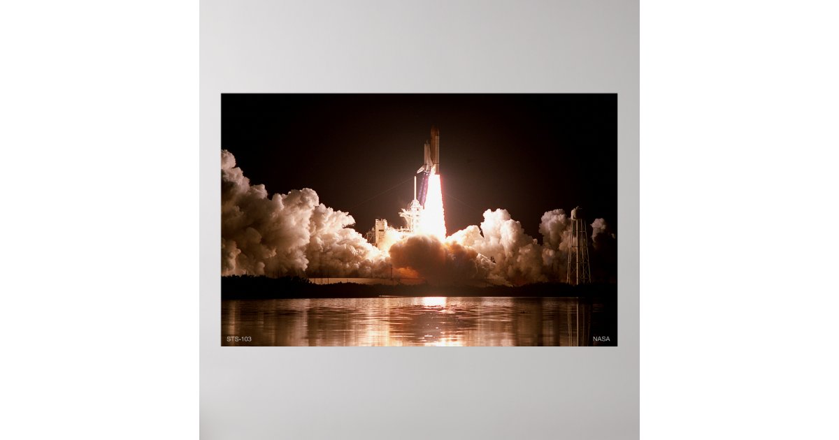 Night Space Shuttle Launch Poster | Zazzle