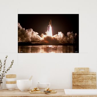 Night Space Shuttle Launch Poster | Zazzle