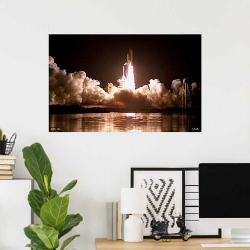 Night Space Shuttle Launch Poster | Zazzle