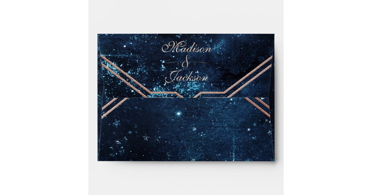 Night Star Sky Celestial Galaxy Wedding Monogram Envelope | Zazzle