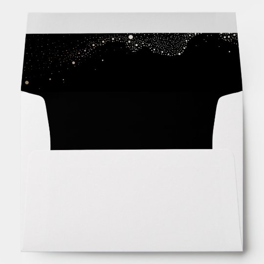 Night Stars Black Wedding Envelope | Zazzle.com