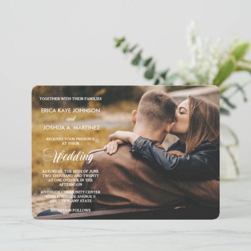 Night Stars Photo Template Wedding Invitation | Zazzle